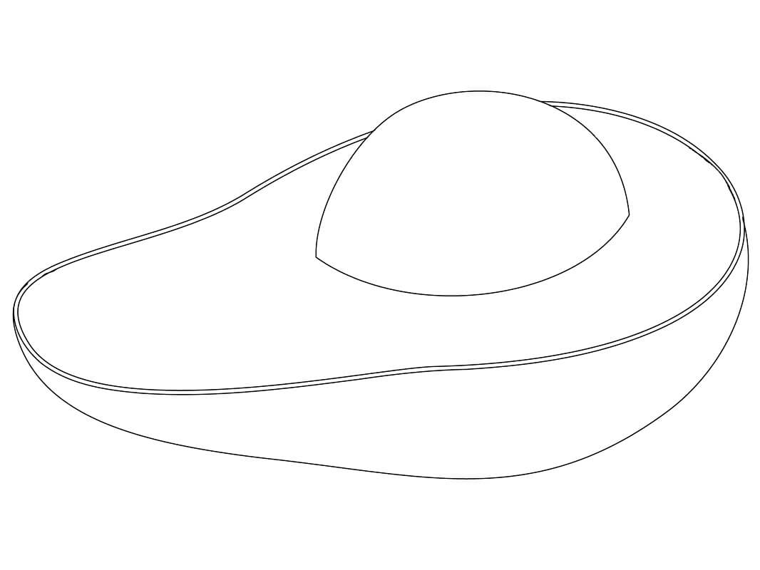 アボカドの半分 - 印刷可能ぬりえ無料ダウンロード