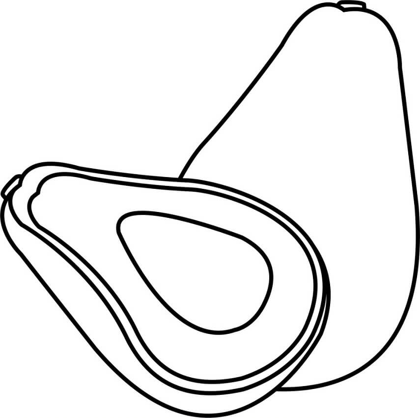 アボカドと半分 6 - 印刷可能ぬりえ無料ダウンロード