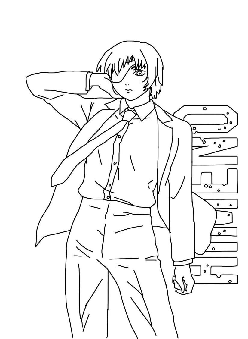 チェーンソーマンのポチタ - 印刷可能ぬりえ無料ダウンロード