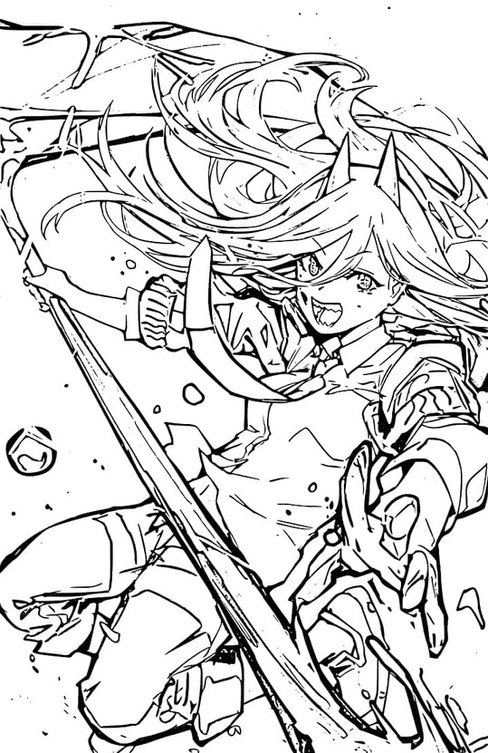 チェーンソーマンを無料で - 印刷可能ぬりえ無料ダウンロード