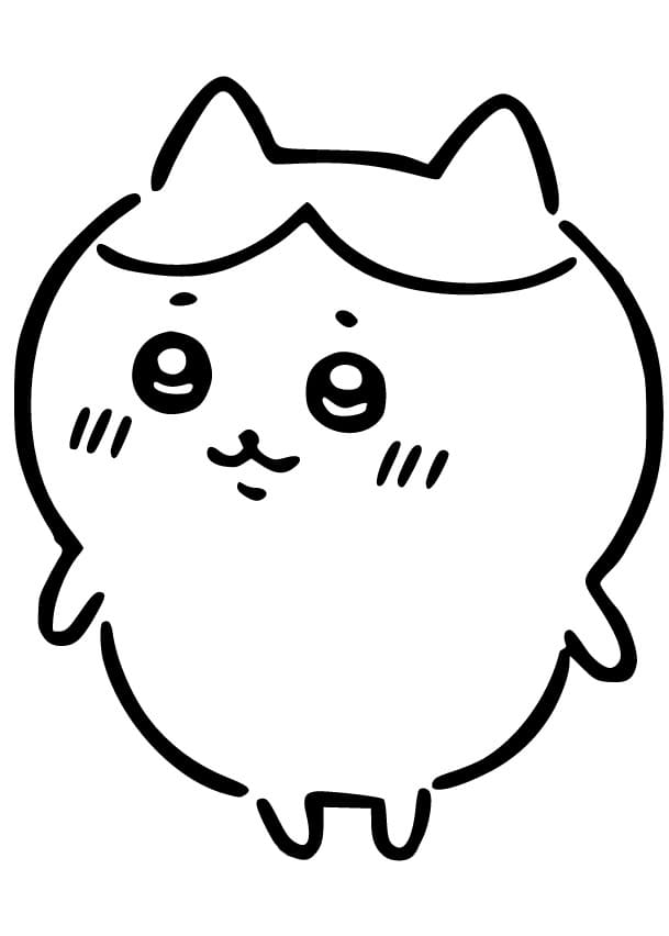 アニメ「ちいかわ」のハチワレ - 印刷可能ぬりえ無料ダウンロード