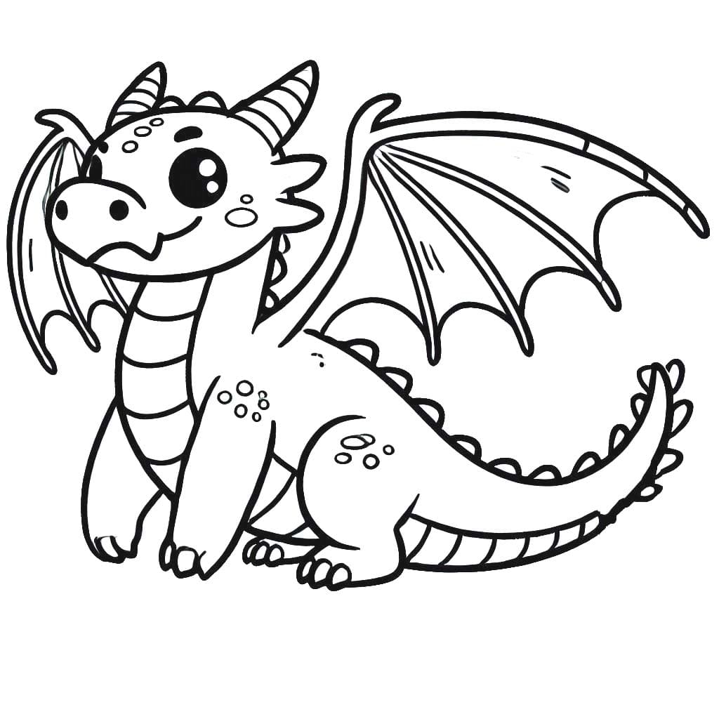 ドラゴンを描く楽しみ - 印刷可能ぬりえ無料ダウンロード