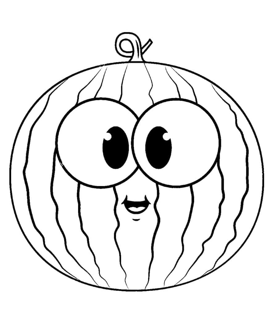 スイカ ぬりえ - KodomoNurie.Com