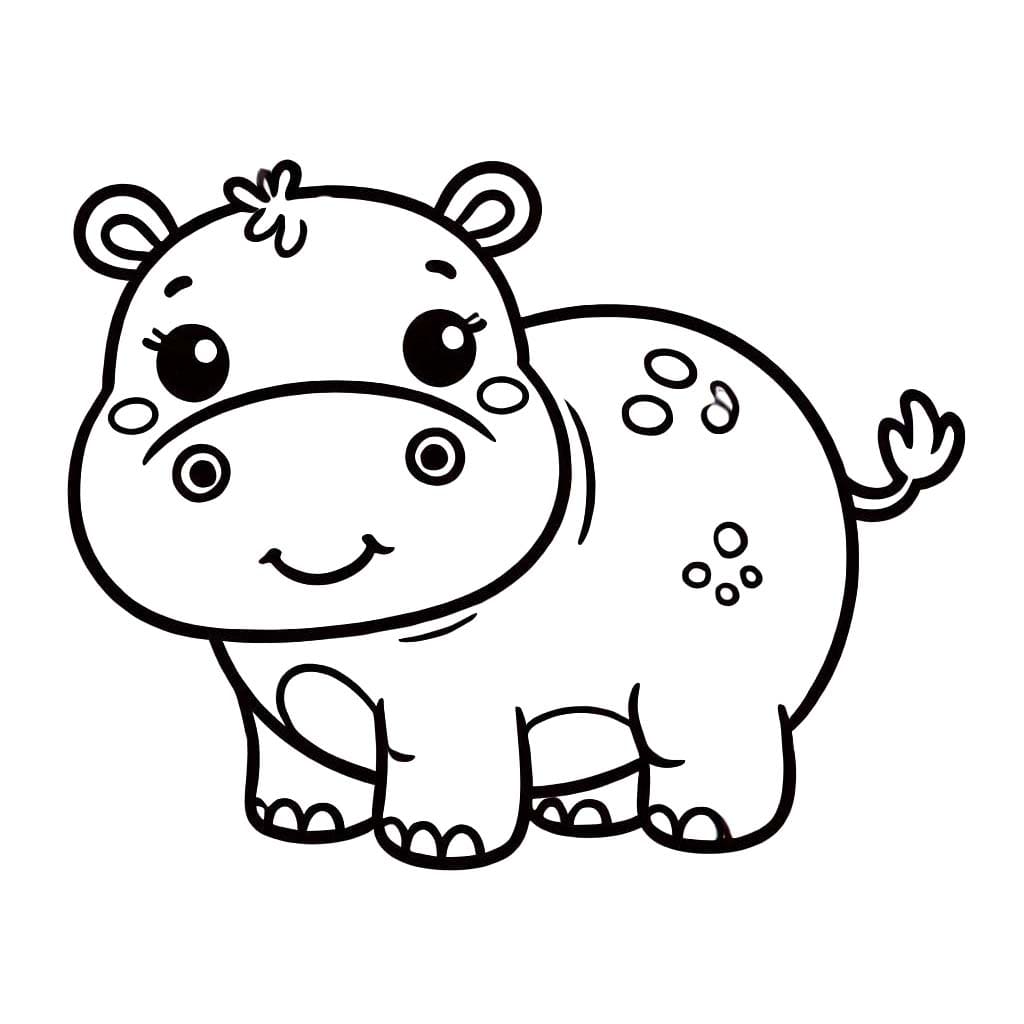 カバ 4 - 印刷可能ぬりえ無料ダウンロード