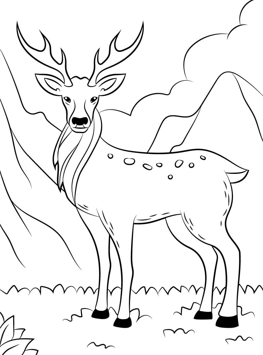 描く鹿 8 - 印刷可能ぬりえ無料ダウンロード