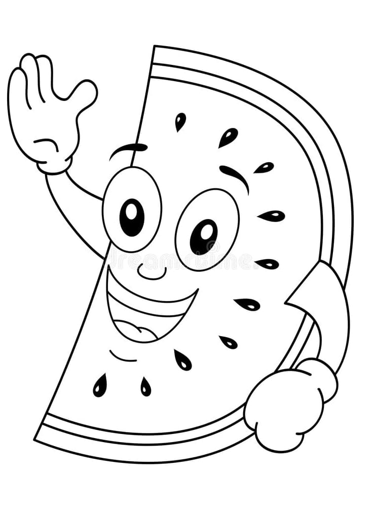 スイカ ぬりえ - KodomoNurie.Com