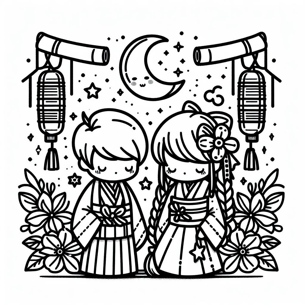 七夕 ぬりえ Kodomonurie Com