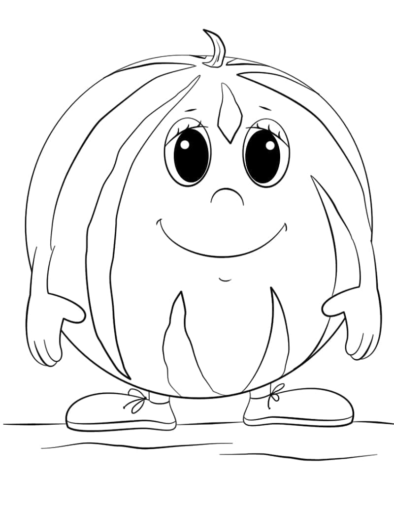 かわいいスイカ - 印刷可能ぬりえ無料ダウンロード