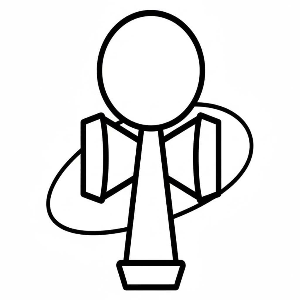 けん玉 ぬりえ - KodomoNurie.Com