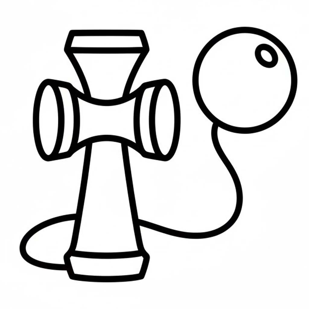 けん玉 ぬりえ - KodomoNurie.Com