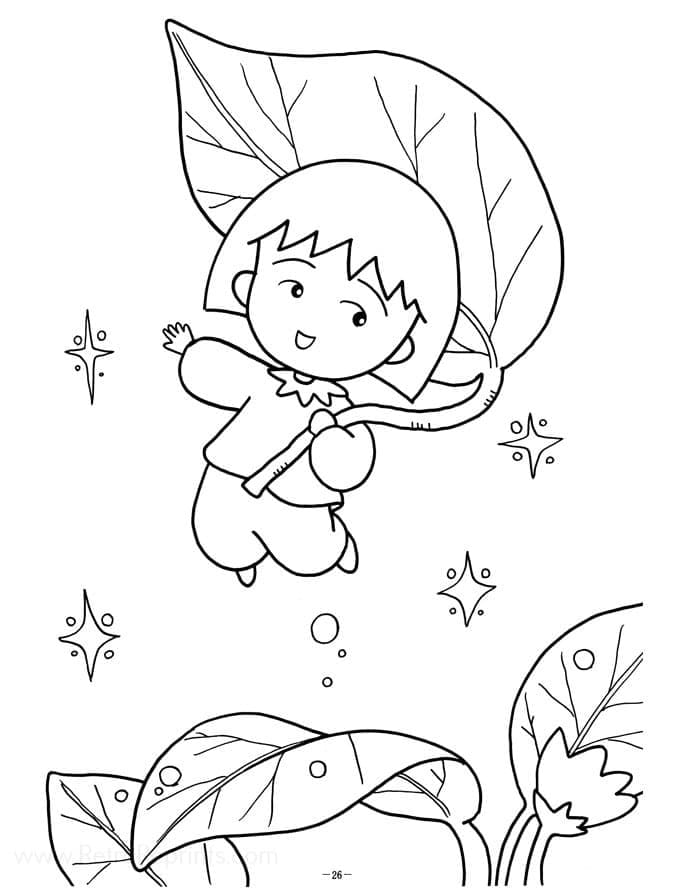 ちびまる子ちゃんの絵 - 印刷可能ぬりえ無料ダウンロード