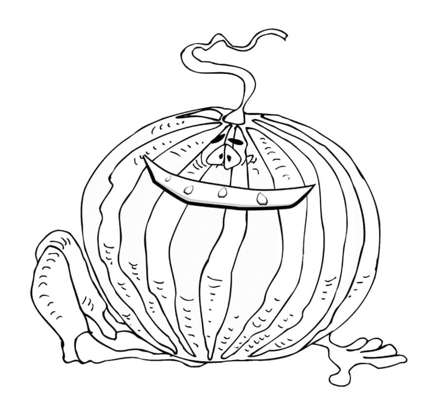 スイカ ぬりえ - KodomoNurie.Com