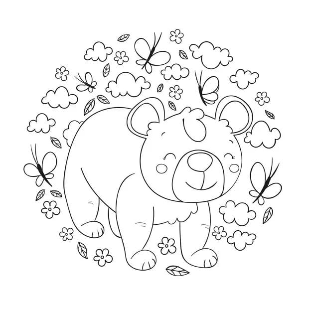 くま1 - 印刷可能ぬりえ無料ダウンロード