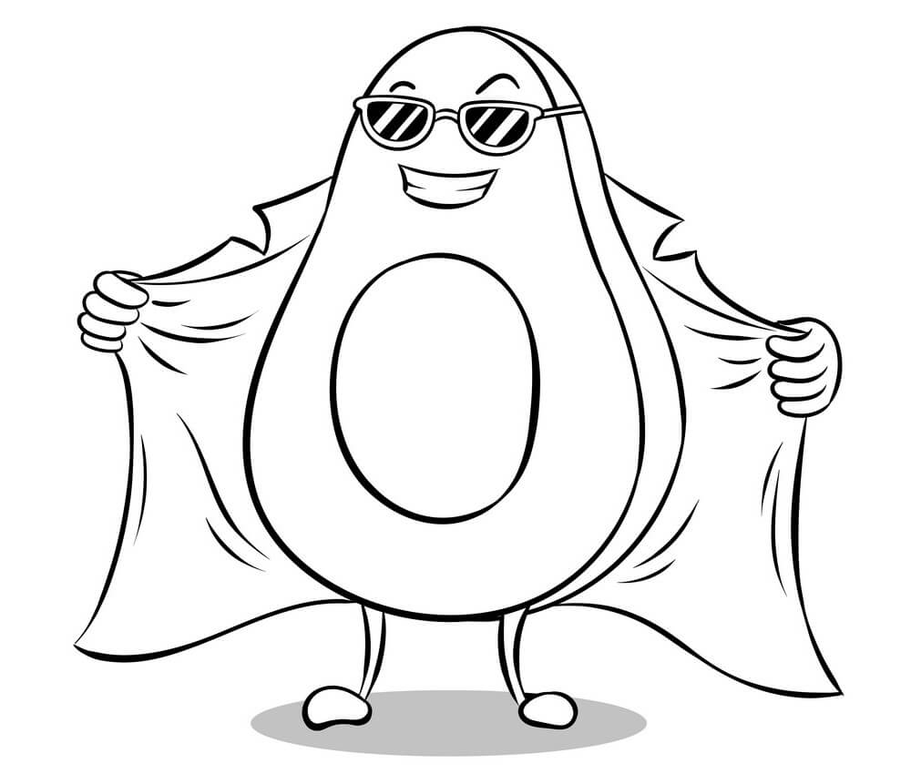 漫画のアボカド - 印刷可能ぬりえ無料ダウンロード