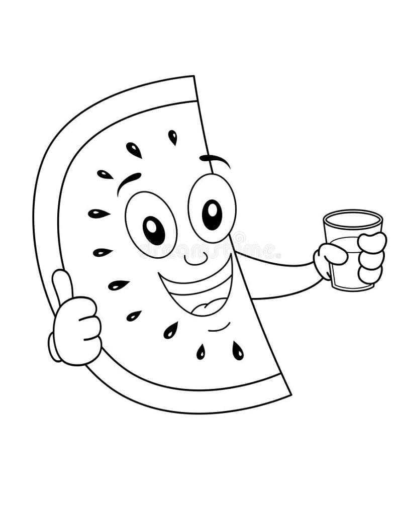 スイカ ぬりえ - KodomoNurie.Com