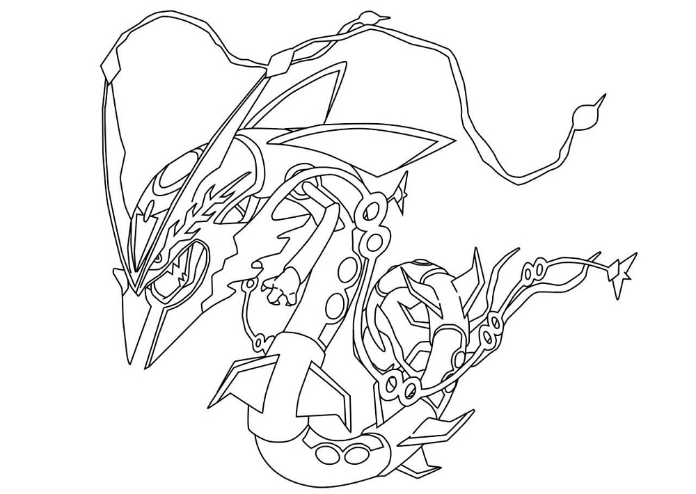 メガ レックウザ 1 - 印刷可能ぬりえ無料ダウンロード