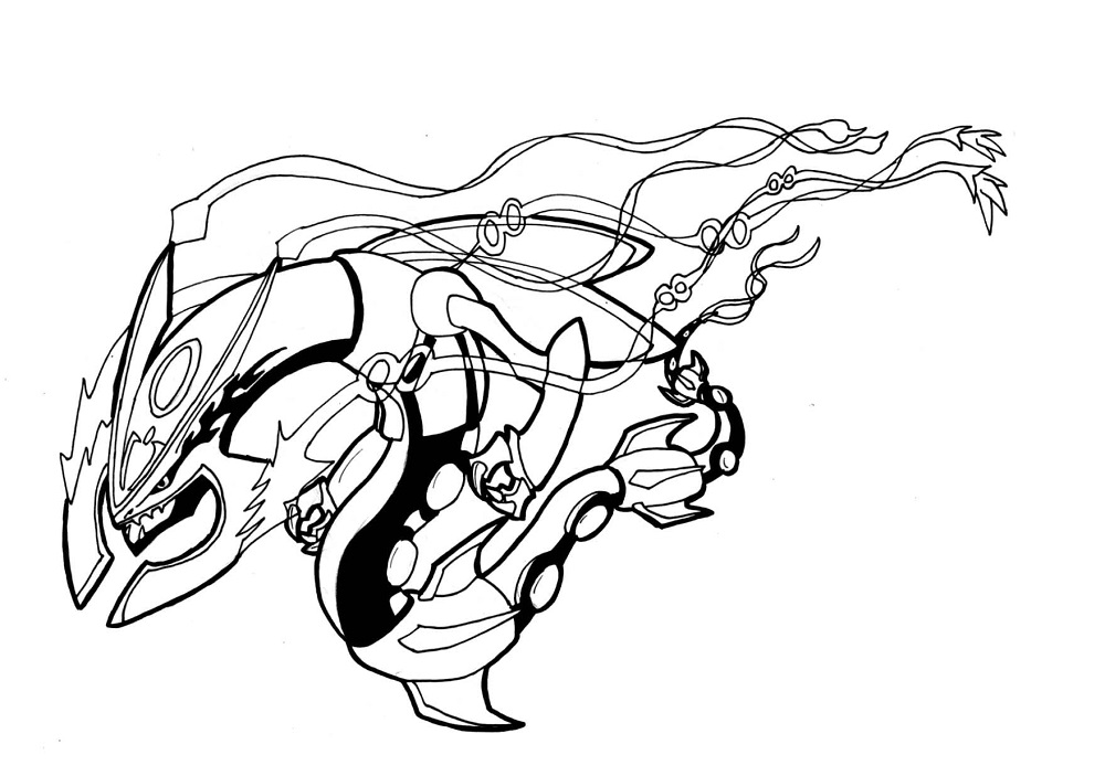 メガ レックウザ ぬりえ - KodomoNurie.Com