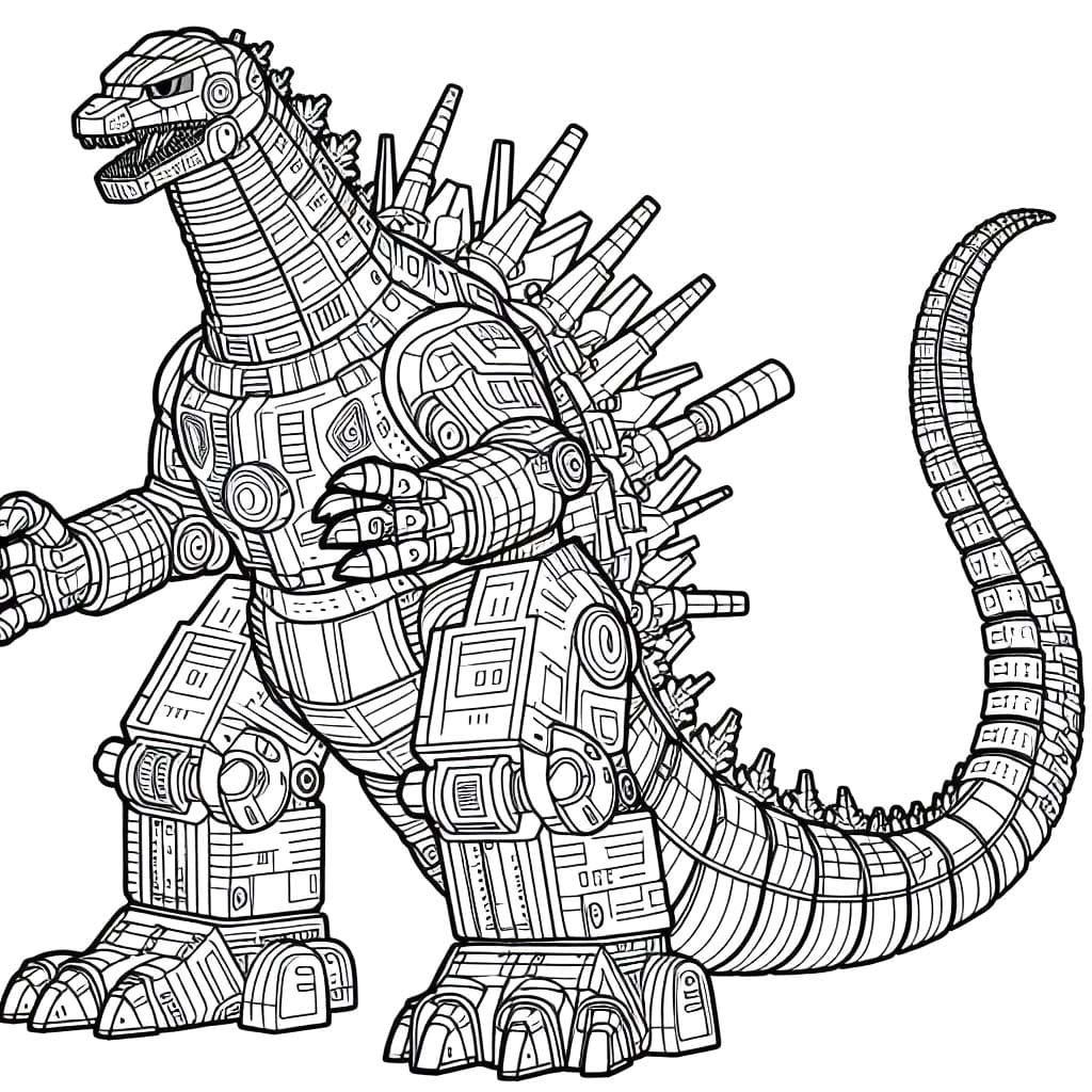 メカゴジラ 2 - 印刷可能ぬりえ無料ダウンロード