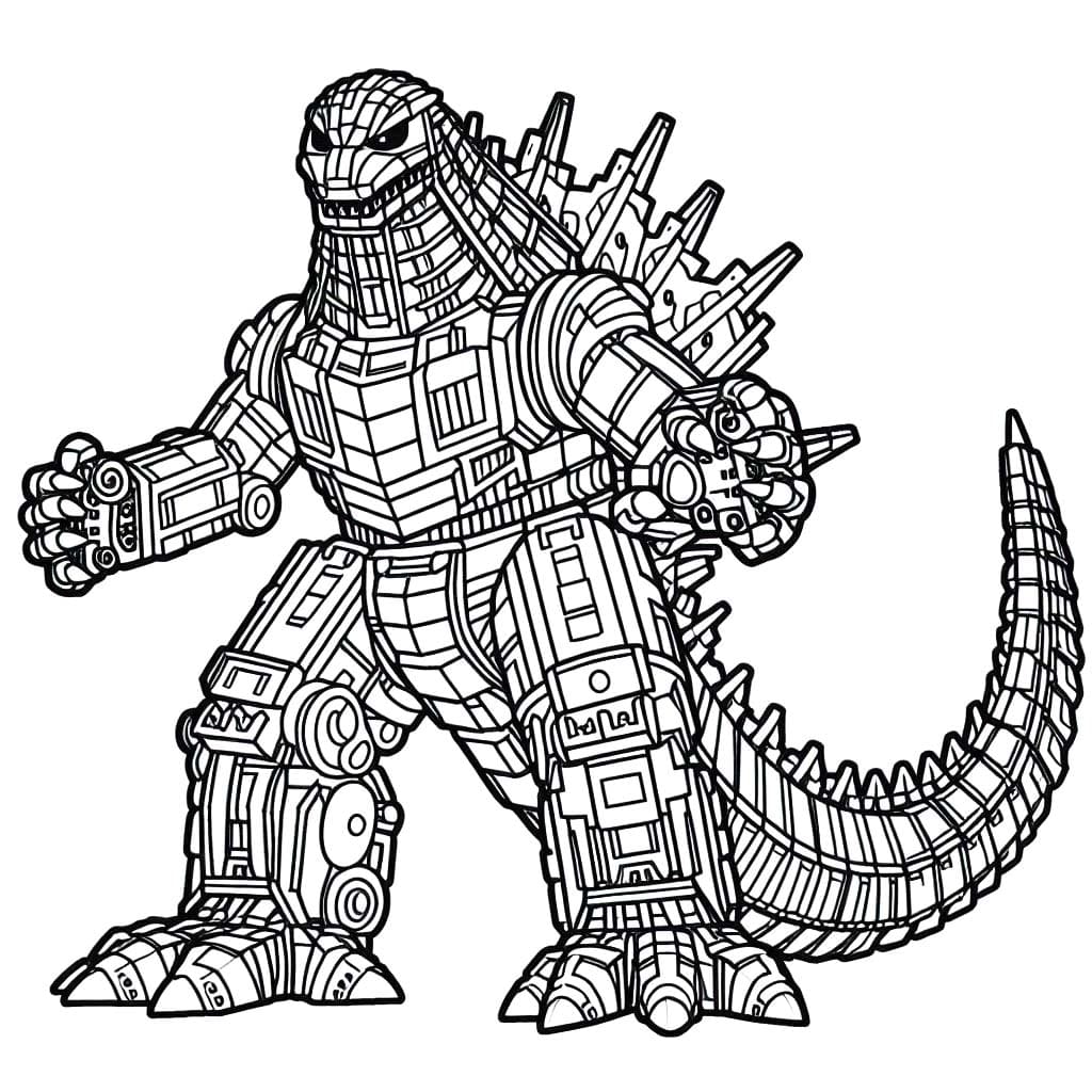 メカゴジラ 3 - 印刷可能ぬりえ無料ダウンロード