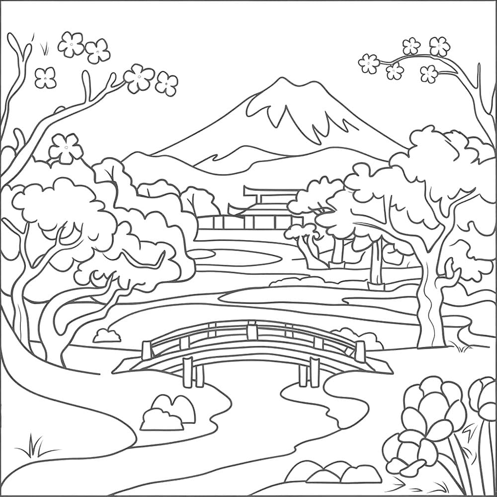 日本の風景の無料プリント - 印刷可能ぬりえ無料ダウンロード