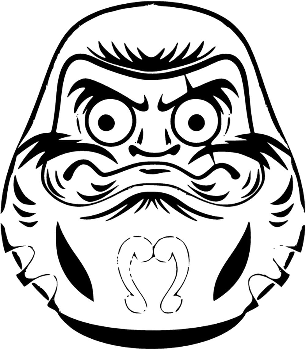 日本のだるま人形 - 印刷可能ぬりえ無料ダウンロード