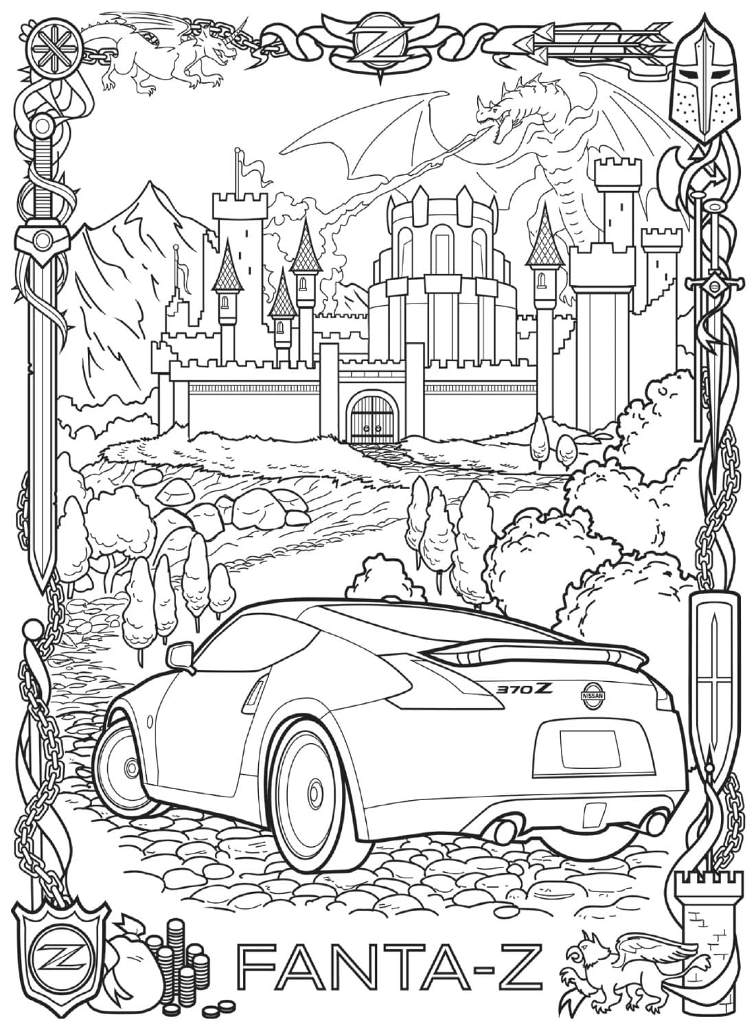 日産ファンタZ - 印刷可能ぬりえ無料ダウンロード