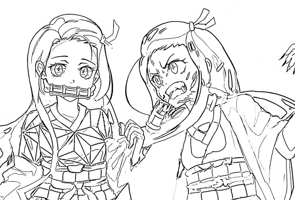 竈門 禰豆子ぬりえ - KodomoNurie.Com