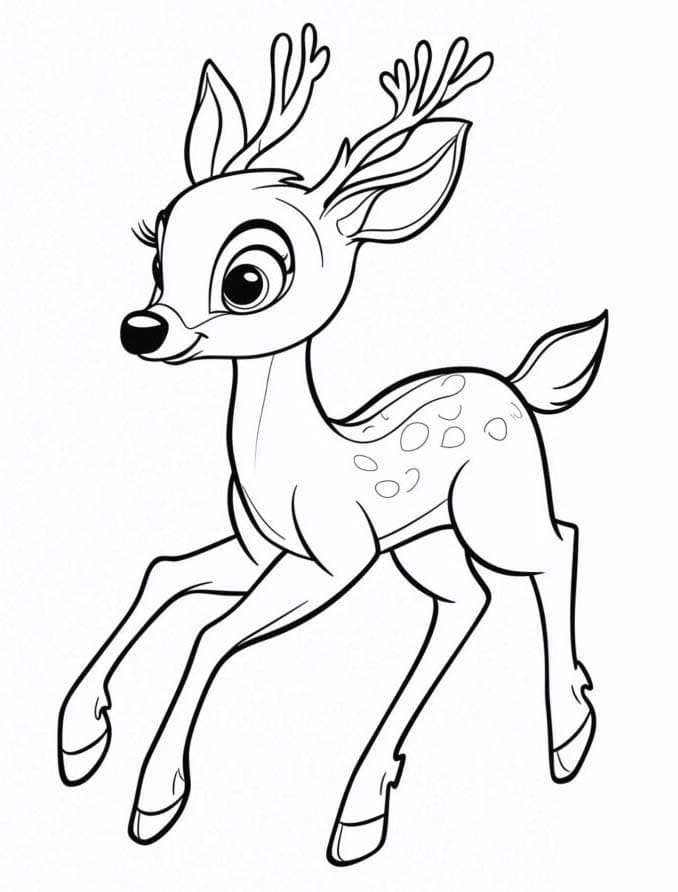 鹿 かわいい - 印刷可能ぬりえ無料ダウンロード