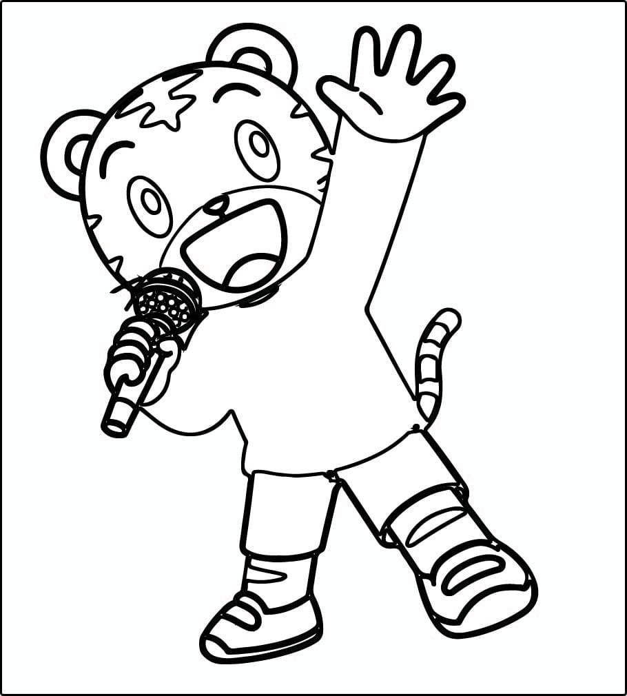 しまじろうが歌う - 印刷可能ぬりえ無料ダウンロード