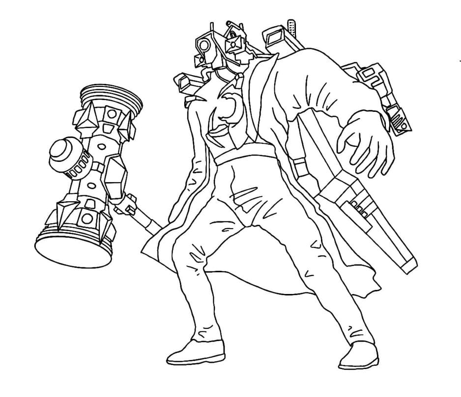 ちびタイタンTVマン - 印刷可能ぬりえ無料ダウンロード