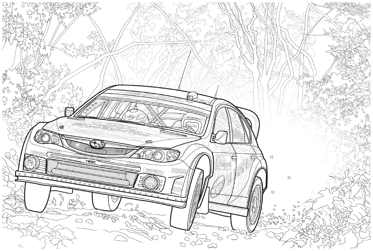 スバル インプレッサ WRX STI - 印刷可能ぬりえ無料ダウンロード