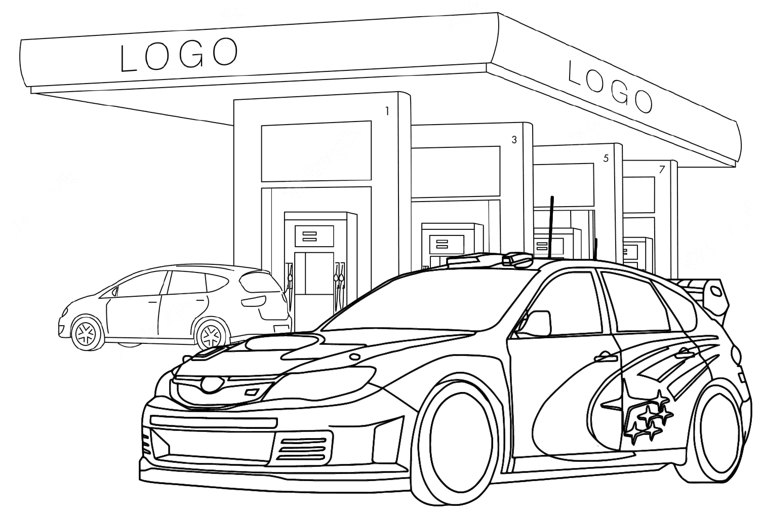 スバル ぬりえ - KodomoNurie.Com