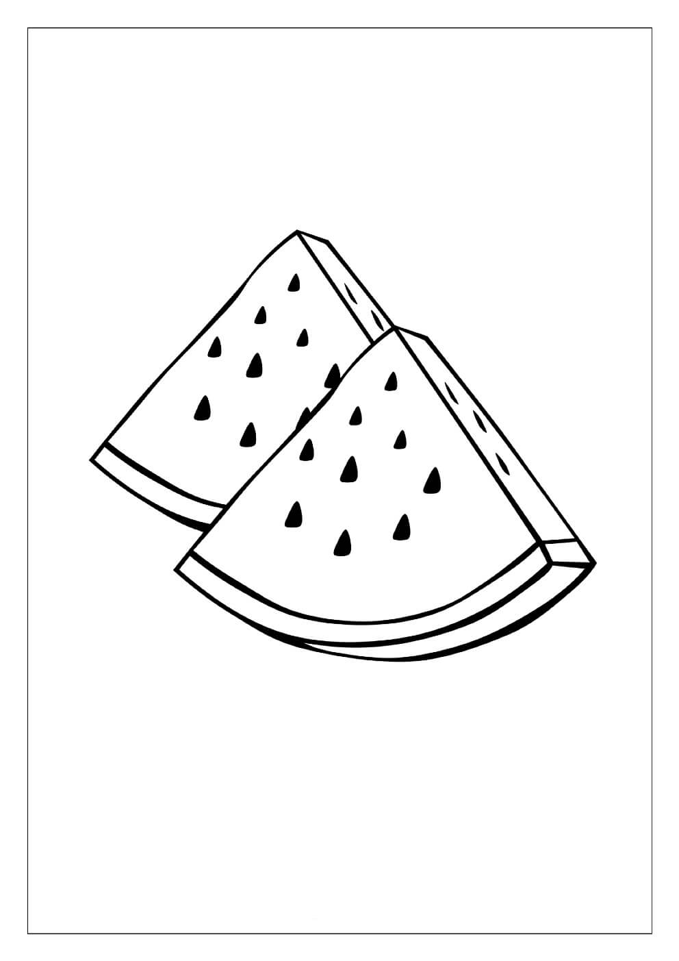 スイカ2個 - 印刷可能ぬりえ無料ダウンロード