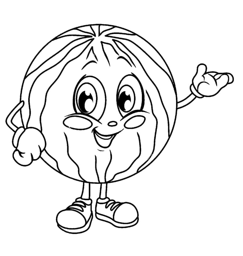 スイカ ぬりえ - KodomoNurie.Com