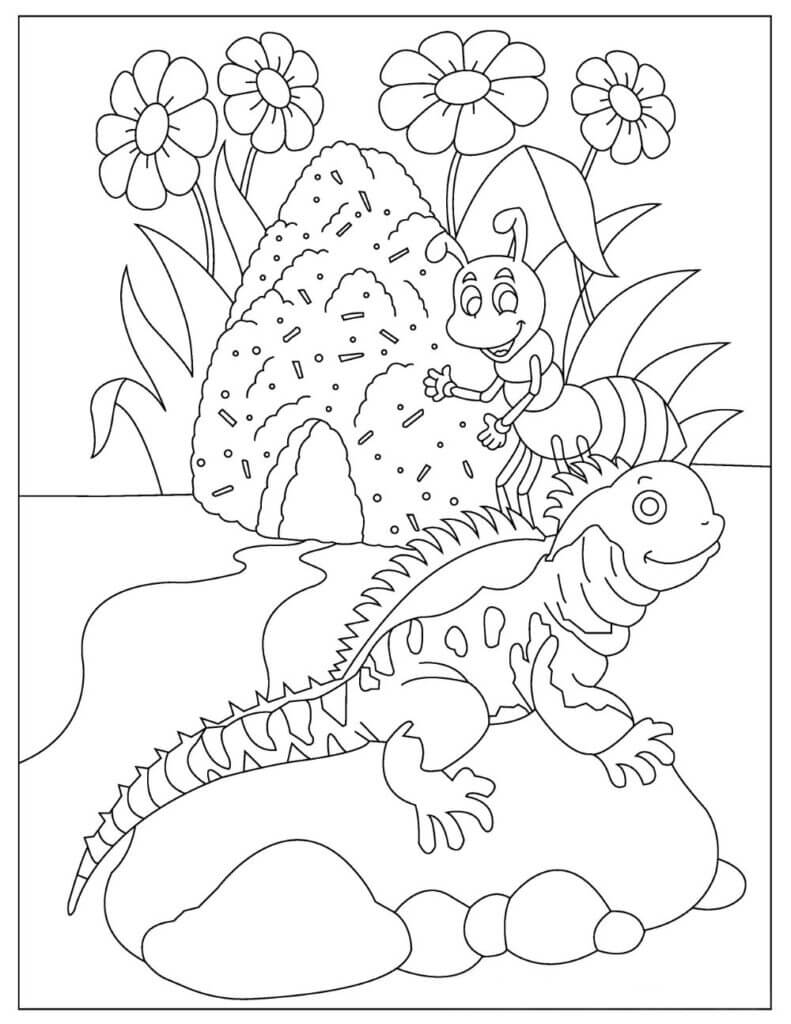 トカゲ - 印刷可能ぬりえ無料ダウンロード