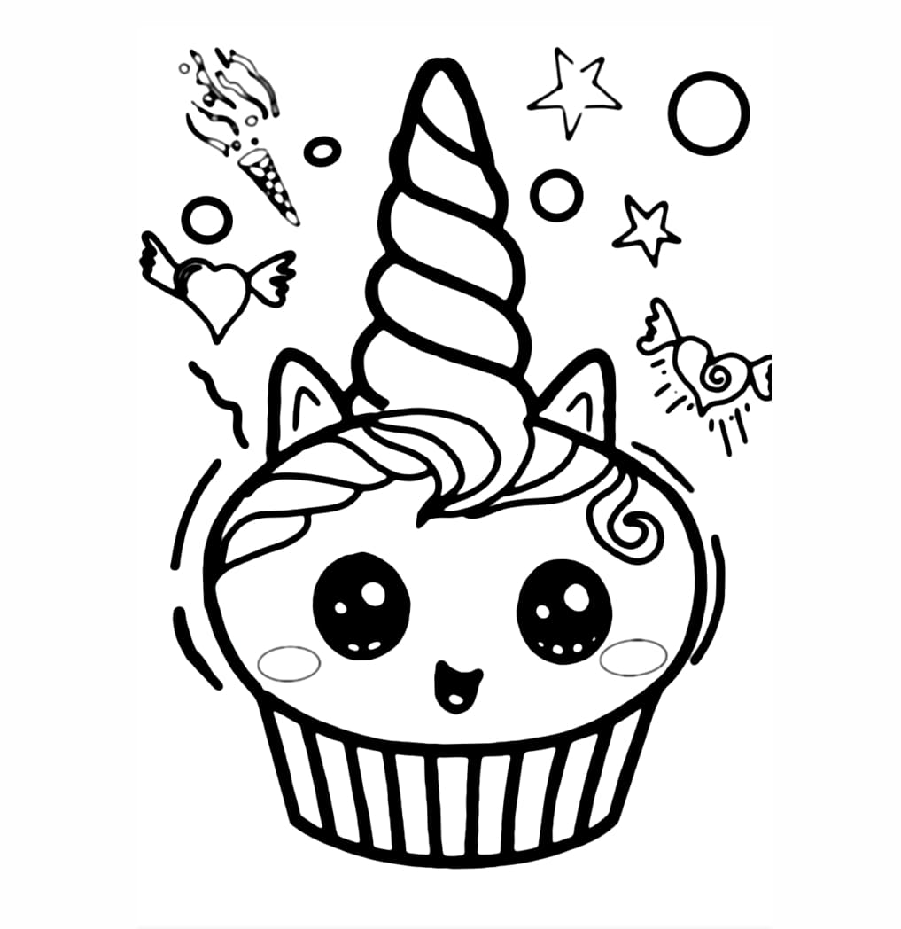かわいいケーキのぬりえ 印刷可能ぬりえ無料ダウンロード