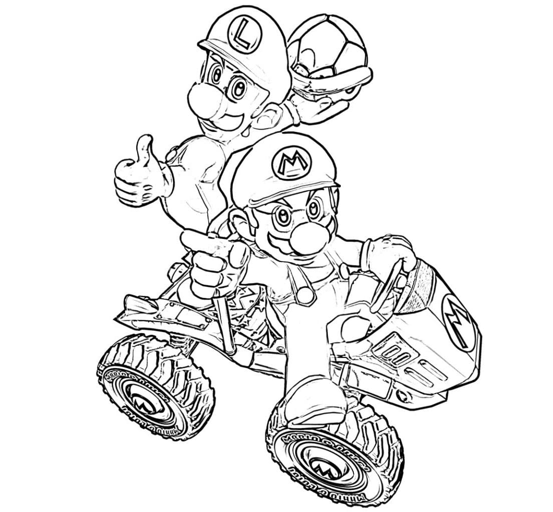 フリープリントマリオカートぬりえ - 印刷可能ぬりえ無料ダウンロード