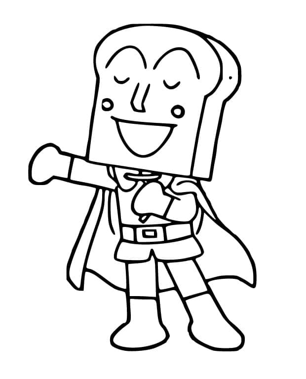 アンパンマンのしょくぱんまん - 印刷可能ぬりえ無料ダウンロード