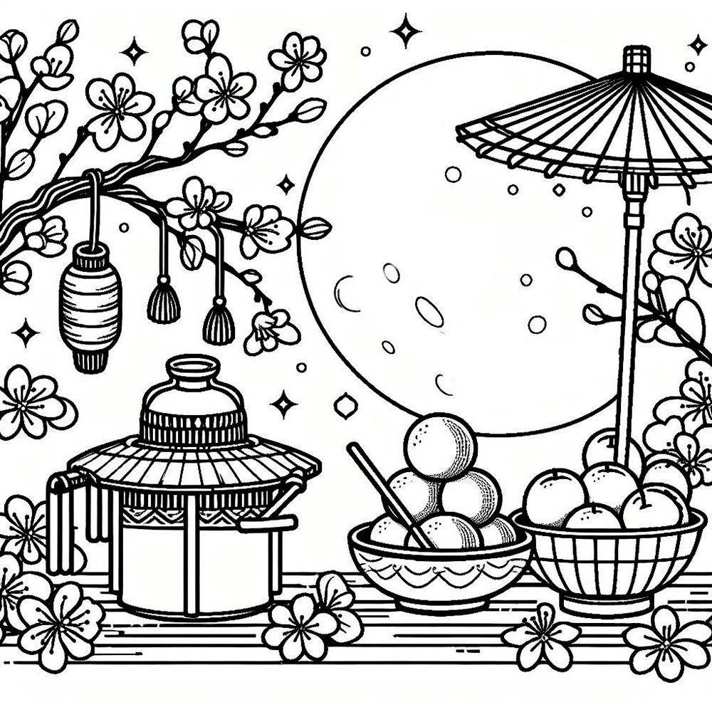 無料お月見 - 印刷可能ぬりえ無料ダウンロード